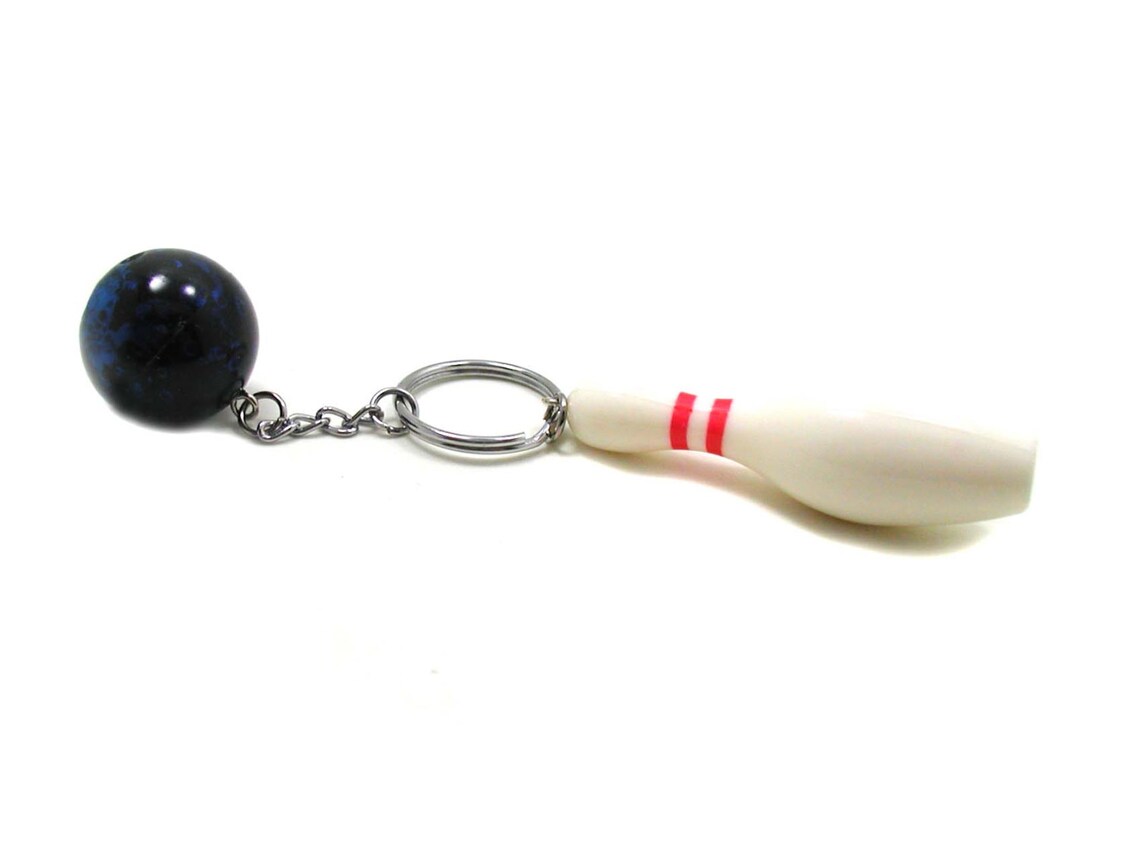 Blue Bowling Ball Keychain Bowling Key Ring Sports Keychain - Etsy