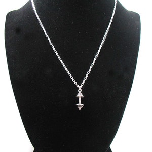 Dumbbell Necklace, Charm Jewelry, Fitness Jewelry, Silver Dumbbell ...