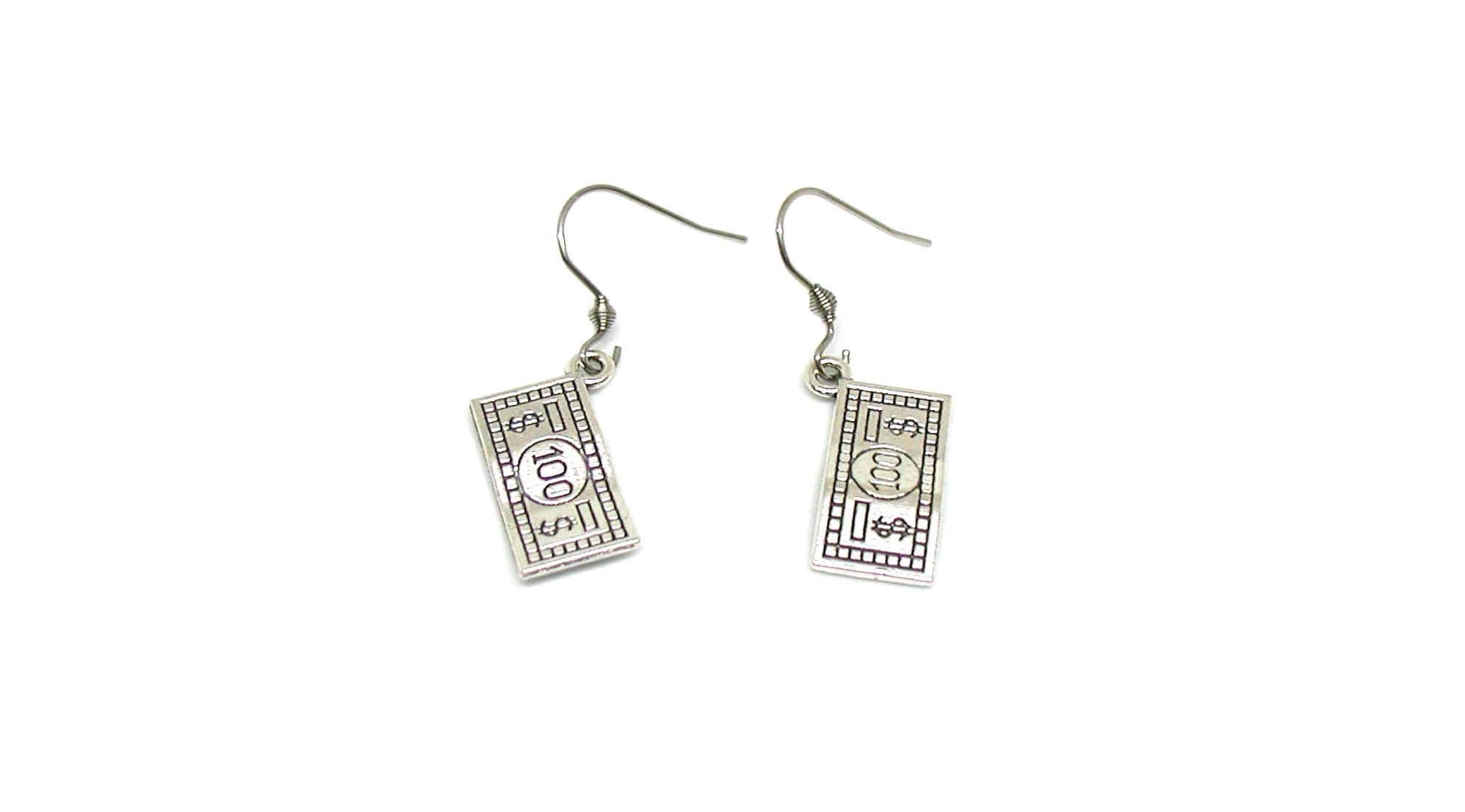 Money Earrings Money Charm Money Jewelry Hundred Dollar - Etsy UK