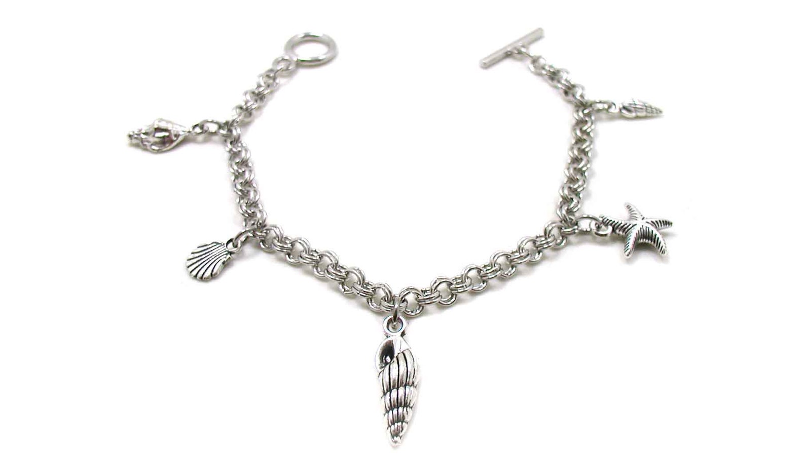 Sea Shells Charm Bracelet Beach Bracelet Marine Life - Etsy