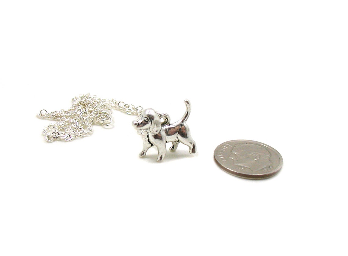 Silver Dog Necklace, Dog Charm Necklace, Dog Jewelry, Silver Dog ...