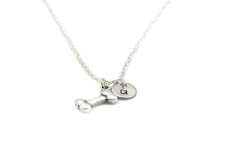 Dog Bone Necklace Silver Dog Bone Charm Personalized - Etsy