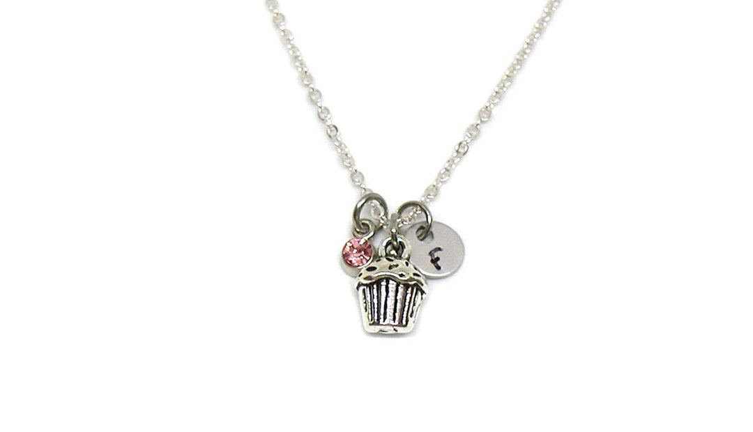 Cupcake Necklace, Cupcake Pendant, Cupcake Charm Jewelry, Muffin ...