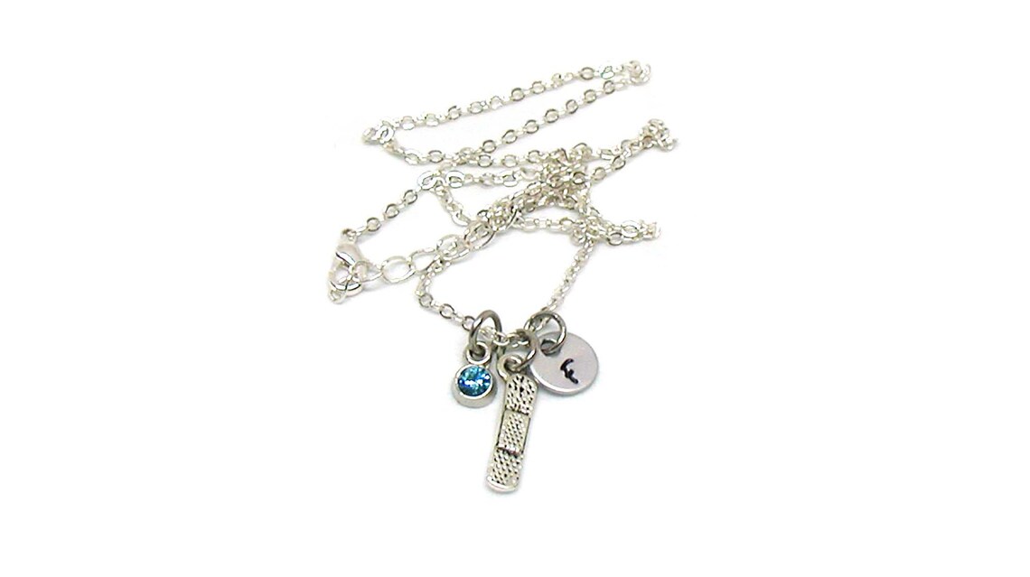 First Aid Necklace, Silver Bandage Pendant, Bandage Charm, First Aid ...