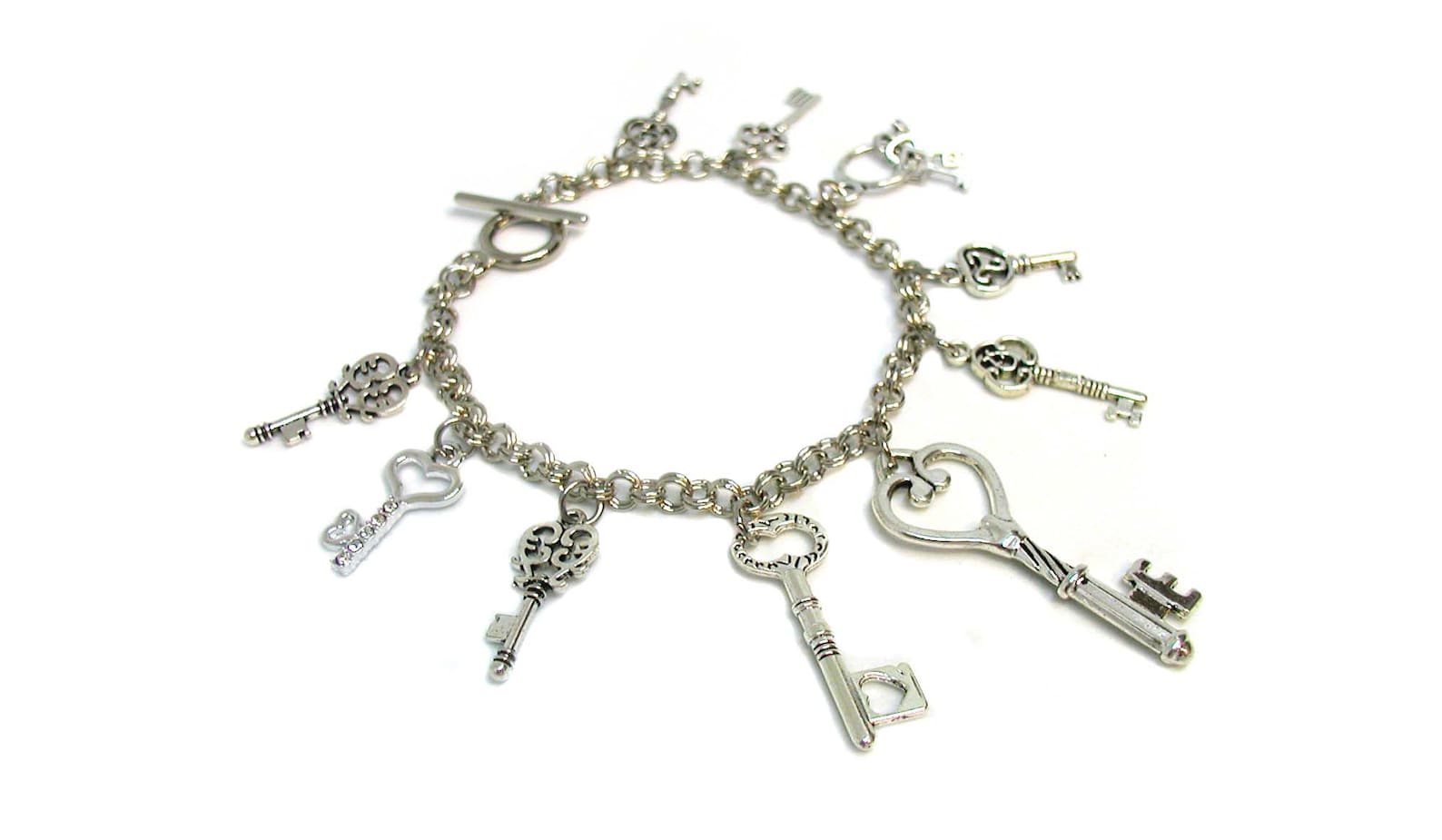 Skeleton Keys Bracelet, Skeleton Key Charm, Realtor Jewelry, Key Lover ...