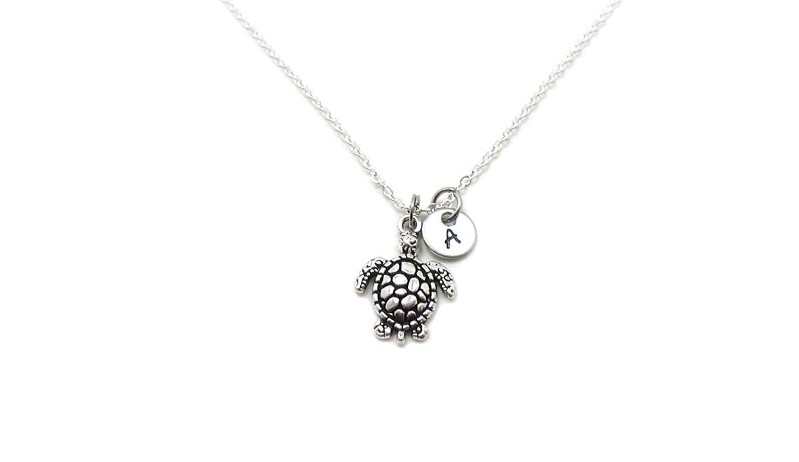Turtle Necklace Silver Sea Turtle Necklace Tiny Turtle | Etsy