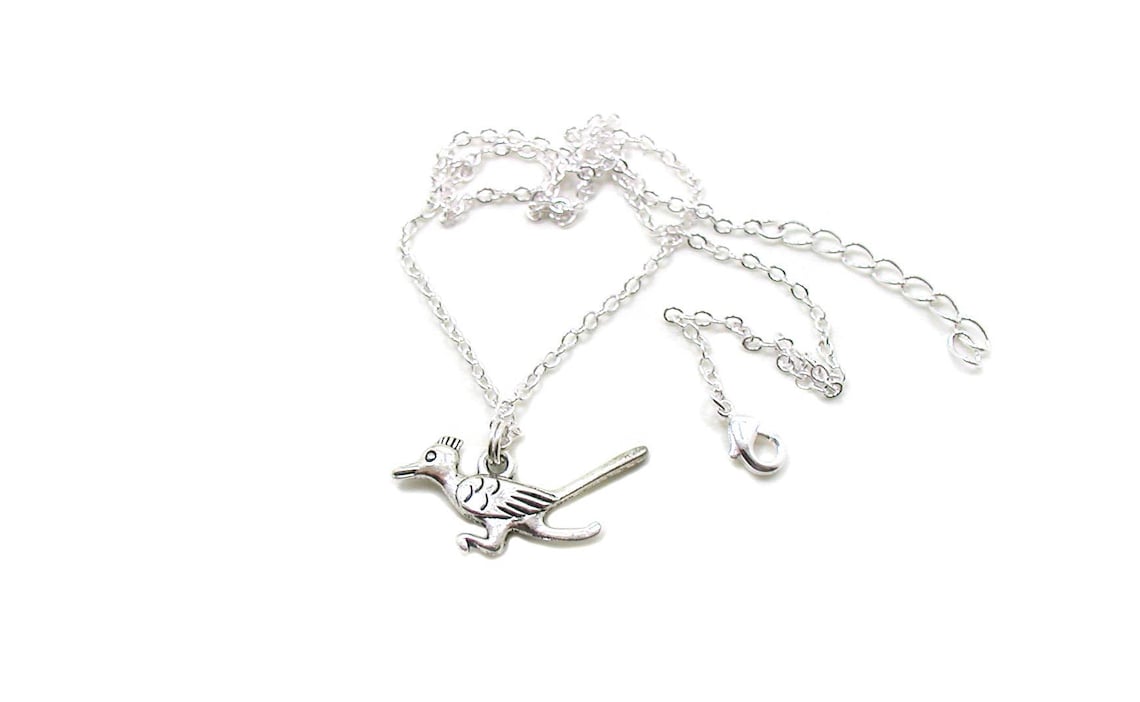 Roadrunner Necklace Silver Roadrunner Road Runner Necklace | Etsy