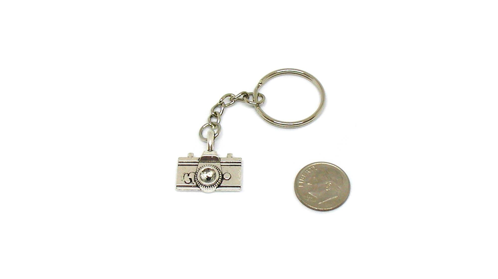 Camera Keychain Camera Key Ring Silver Camera Charm | Etsy