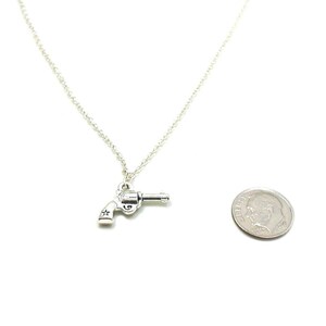 Gun Necklace, Silver Gun Necklace, Charm Jewelry, Gun Pendant, Gun ...