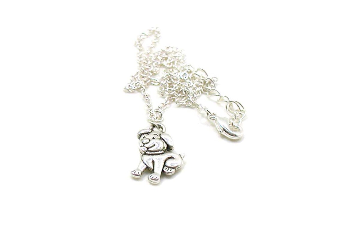 Silver Dog Necklace Dog Charm Necklace Dog Jewelry Silver - Etsy UK
