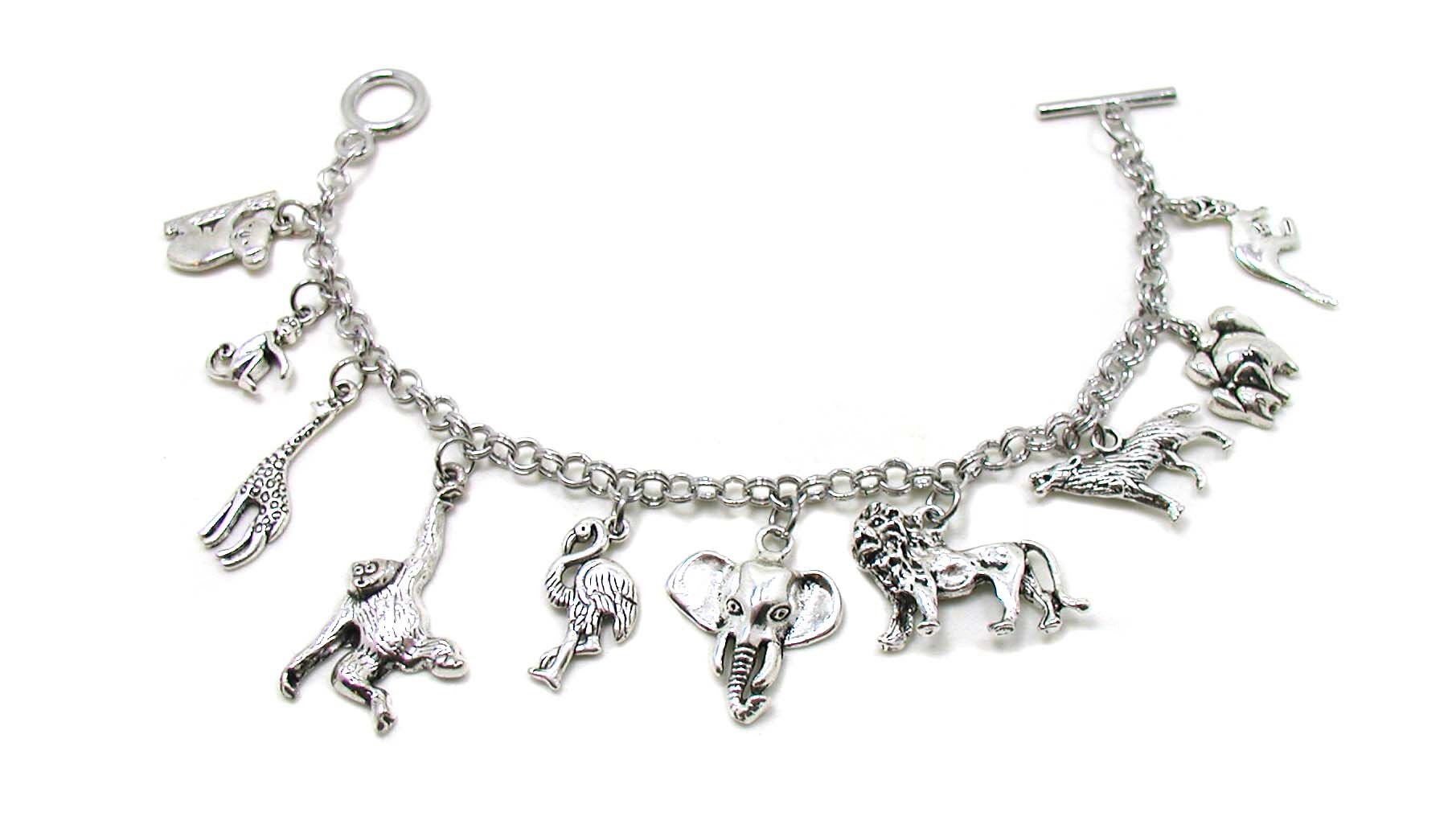 Zoo Animal Charm Bracelet, Animals Bracelet, Zoo Animals Bracelet ...