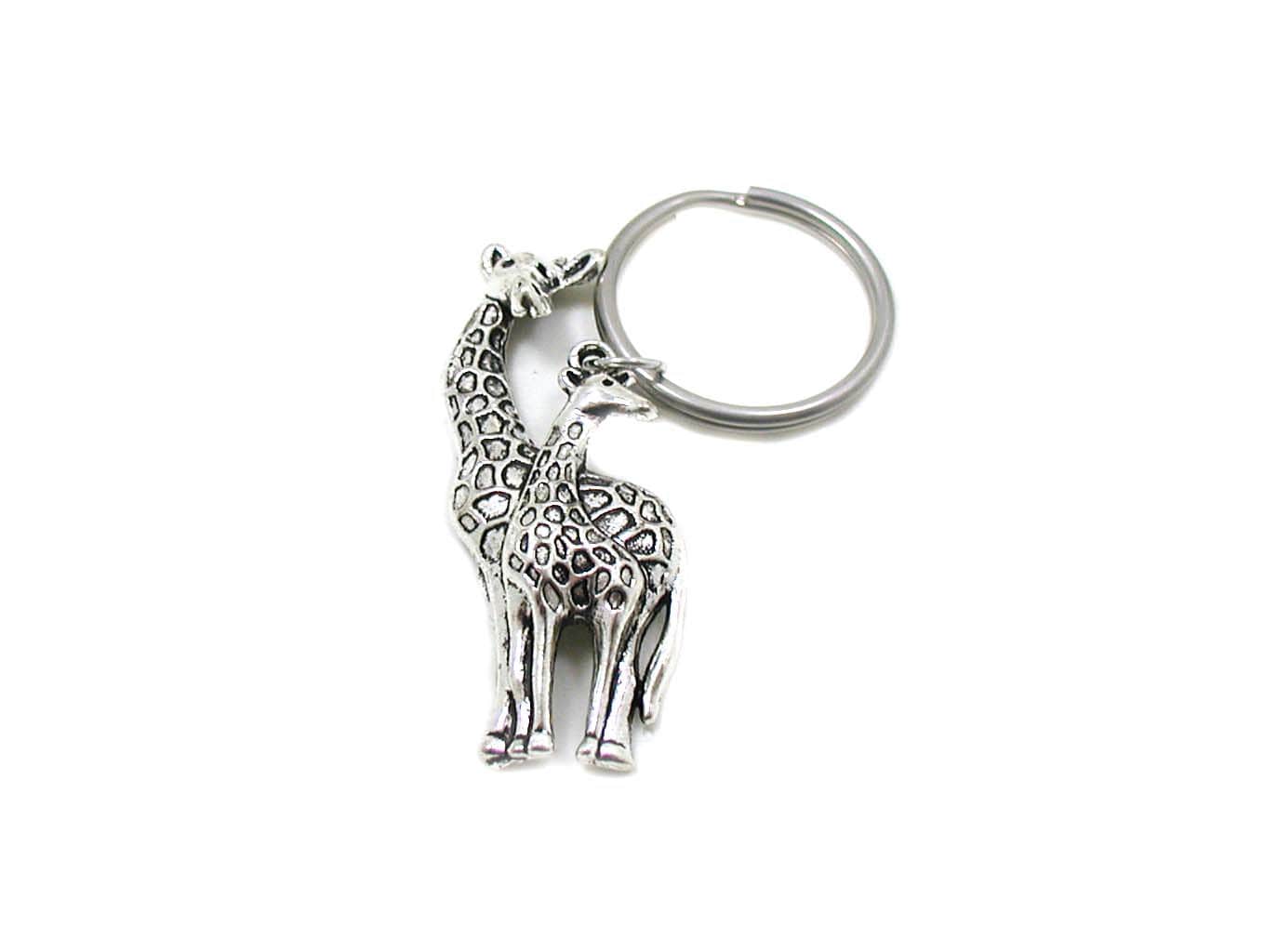 Mom and Baby Giraffe Keychain Giraffe Key Ring Giraffe - Etsy