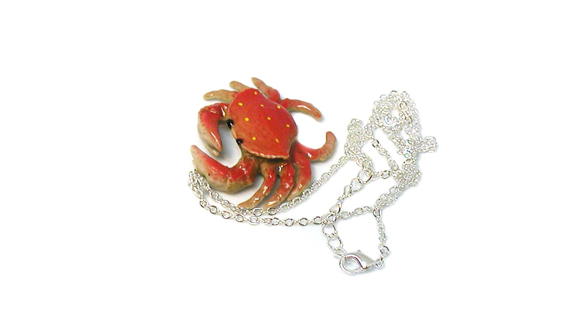 Crab Necklace Crab Jewelry Crab Shell Crab Pendant | Etsy