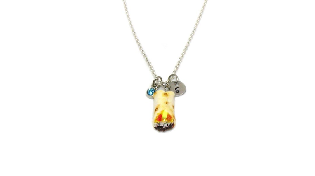 Beef Burrito Necklace, Burrito Charm, Charm Jewelry, Food Necklace ...