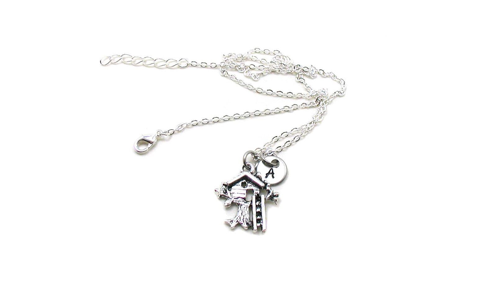 Tree House Necklace, Silver Tree House Charm, Treehouse Charm ...