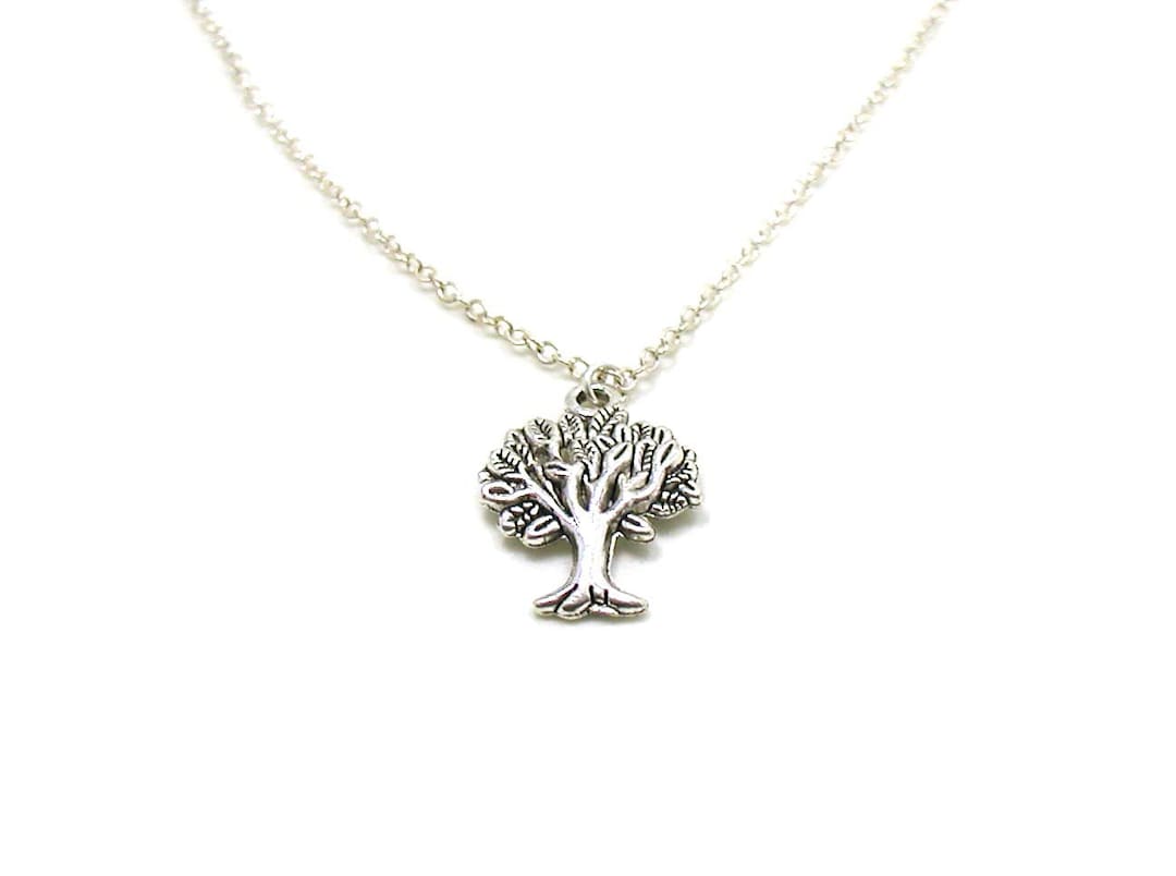 Silver Tree Necklace, Tree Charm, Charm Necklace, Charm Jewelry ...