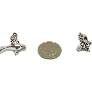 3D Goose Necklace, Silver Goose Pendant, Bird Charm, Flying Duck Charm ...