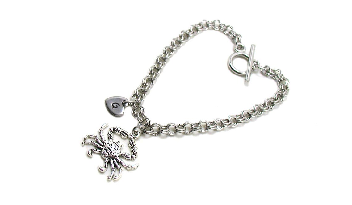 Silver Crab Bracelet, King Crab Bracelet, Crustacean Jewelry ...