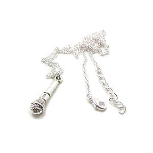 Microphone Necklace, Music Charm, Microphone Pendant, Music Necklace ...