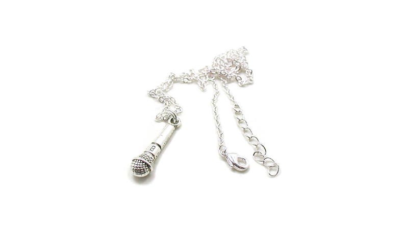 Microphone Necklace, Music Charm, Microphone Pendant, Music Necklace ...