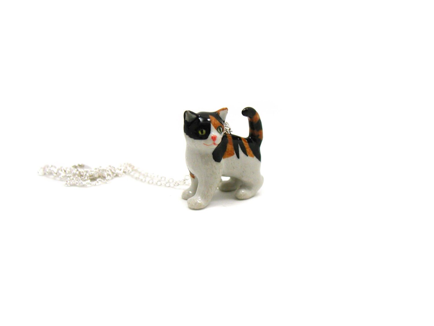 Calico Kitten Necklace Charm Necklace Charm Jewelry Calico - Etsy UK