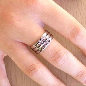 Personalized Stacking Ring, Custom Ring, Stainless Steel Ring, Stacking ...
