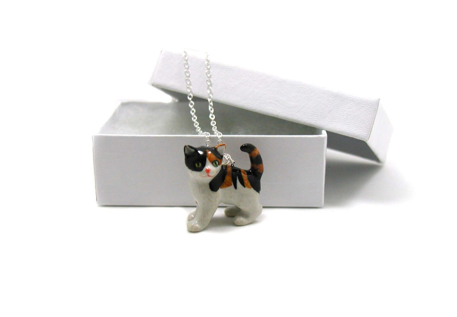 Calico Kitten Necklace Charm Necklace Charm Jewelry Calico - Etsy UK