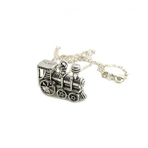 Train Necklace Train Charm Necklace Train Jewelry Silver - Etsy