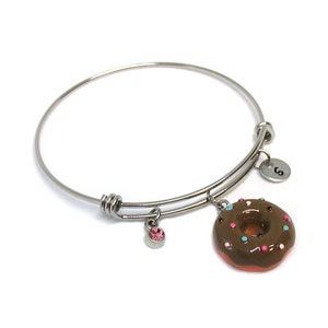 Chocolate Donut Bracelet, Chocolate Donut Bangle, Doughnut Bracelet ...