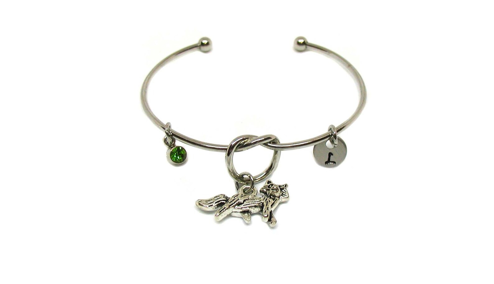 Fox Knot Bracelet Fox Knot Bangle Fox Jewelry Silver Fox - Etsy