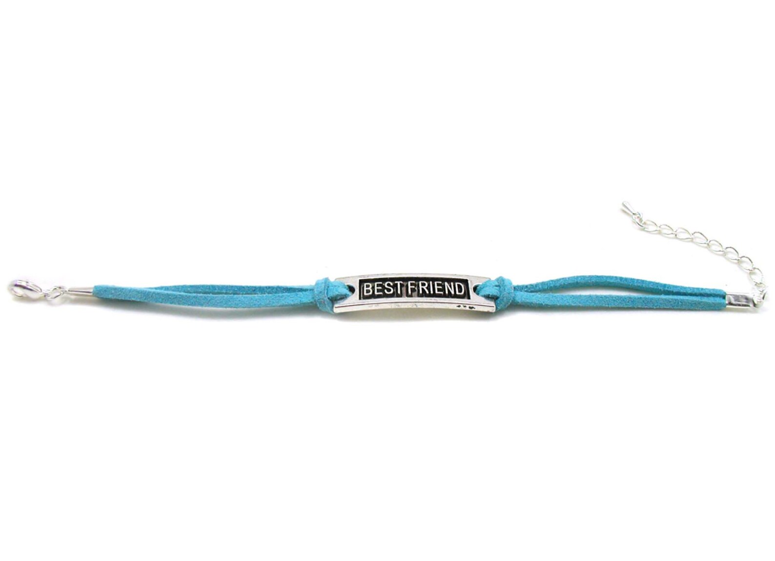 Best Friend Charm Bracelet, Best Friend Faux Suede Bracelet, Silver ...