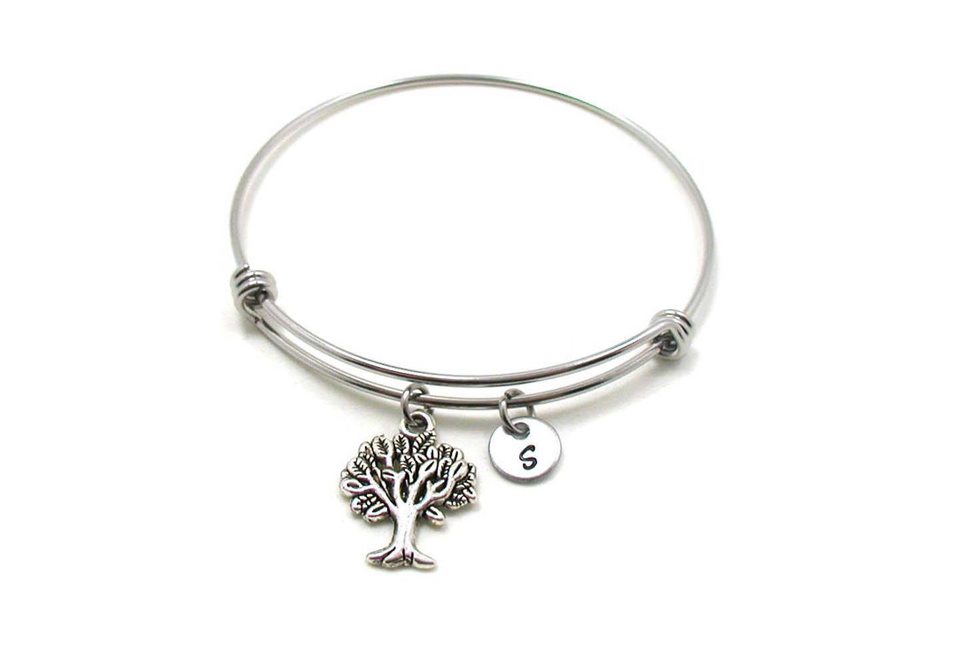 Family Tree Bangle, Family Tree Charm Bracelet, Expandable Bangle ...