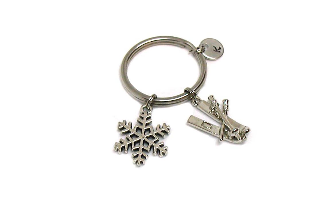 Snow Skiing Key Chain Snow Skiing Charm Key Chain Gift Snow | Etsy