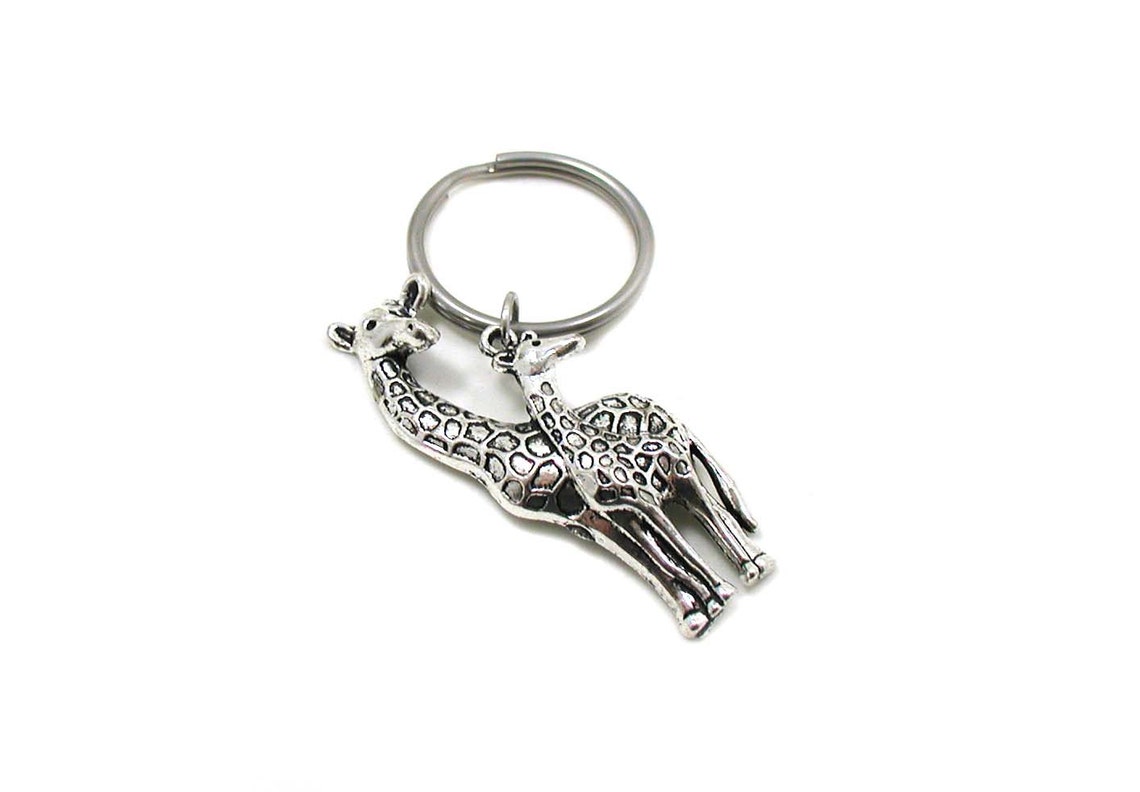 Mom and Baby Giraffe Keychain Giraffe Key Ring Giraffe - Etsy