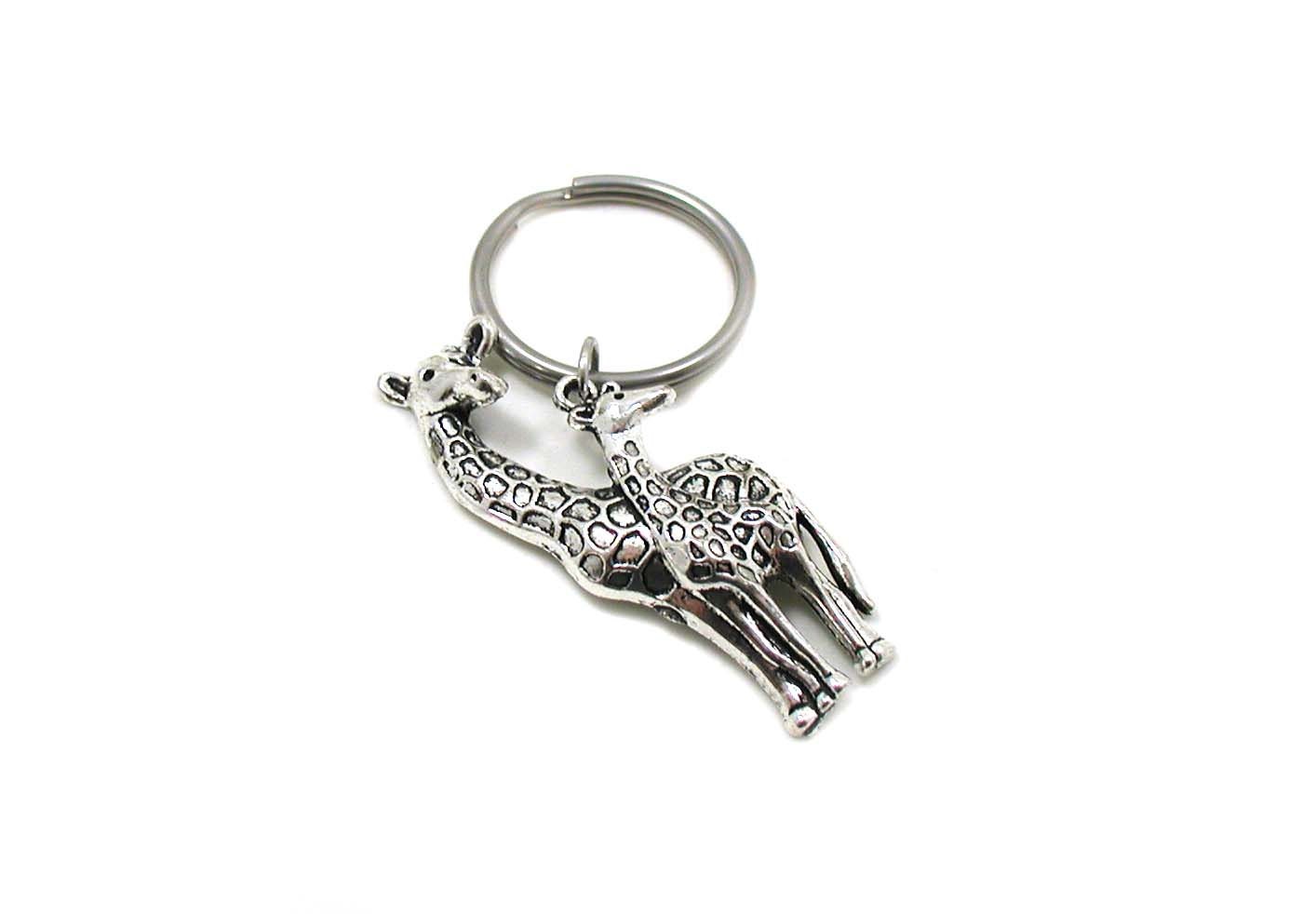 Mom and Baby Giraffe Keychain Giraffe Key Ring Giraffe - Etsy