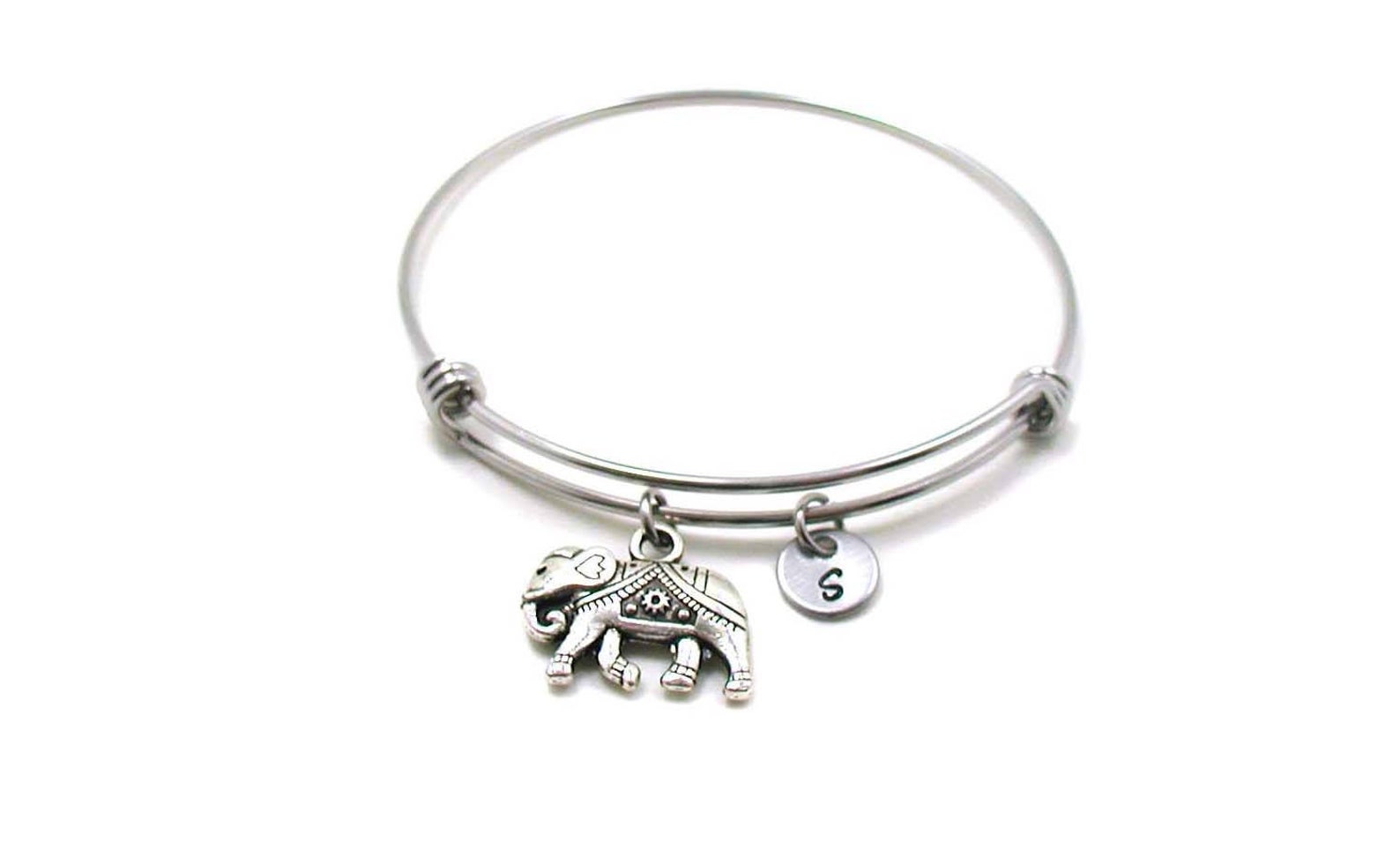 Elephant Bangle Elephant Charm Elephant Bracelet Expandable - Etsy