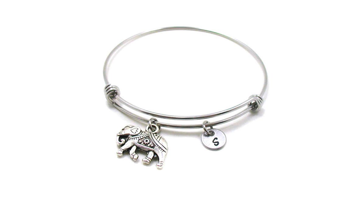 Elephant Bangle Elephant Charm Elephant Bracelet Expandable - Etsy