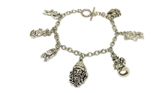 Christmas Charm Bracelet Christmas Theme Bracelet Christmas | Etsy