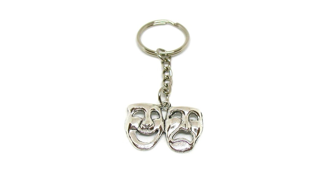 Drama Keychain, Drama Key Ring, Drama Charm, Comedy Tragedy Mask ...