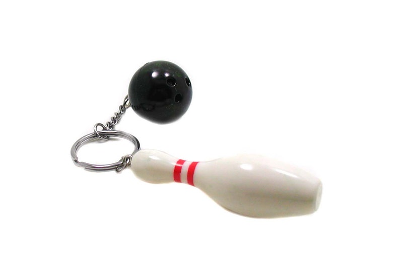 Green Bowling Ball Keychain, Bowling Key Ring, Sports Keychain, Bowling ...
