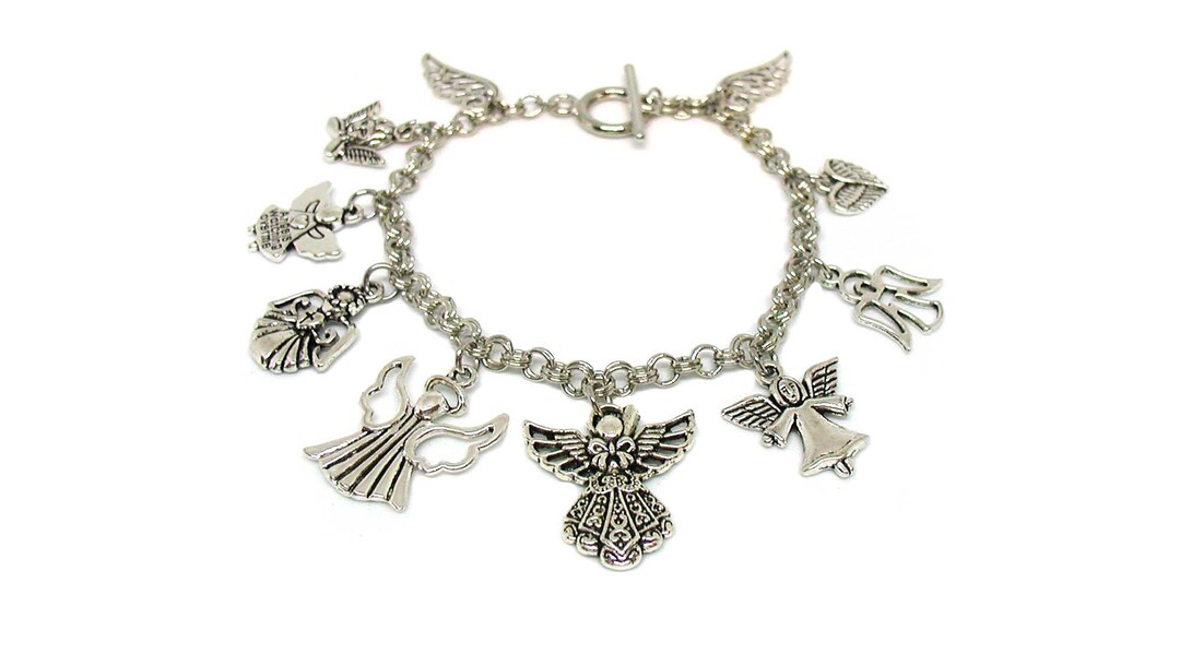 Angel Charm Bracelet, Angel Bracelet, Guardian Angel Bracelet ...