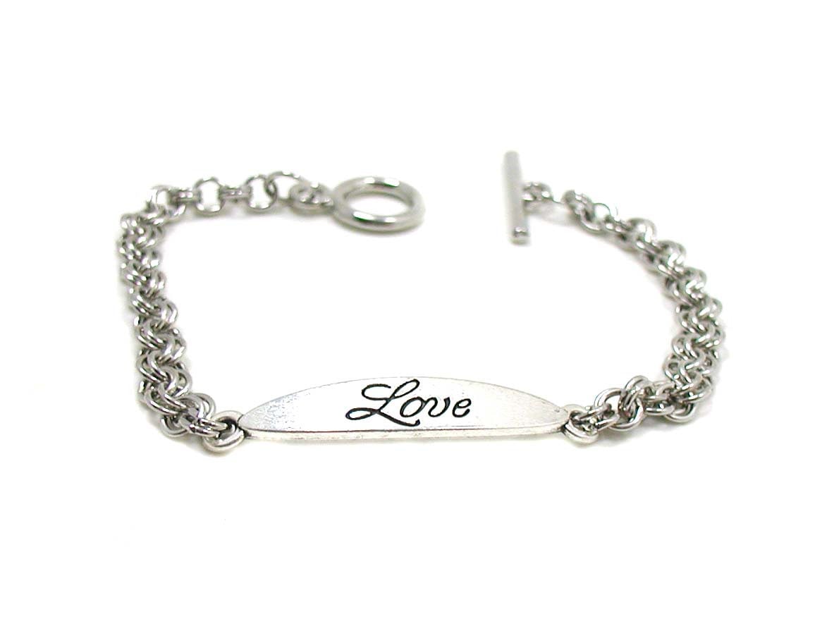 Love Charm Bracelet Love Bracelet Silver Charm Bracelet | Etsy