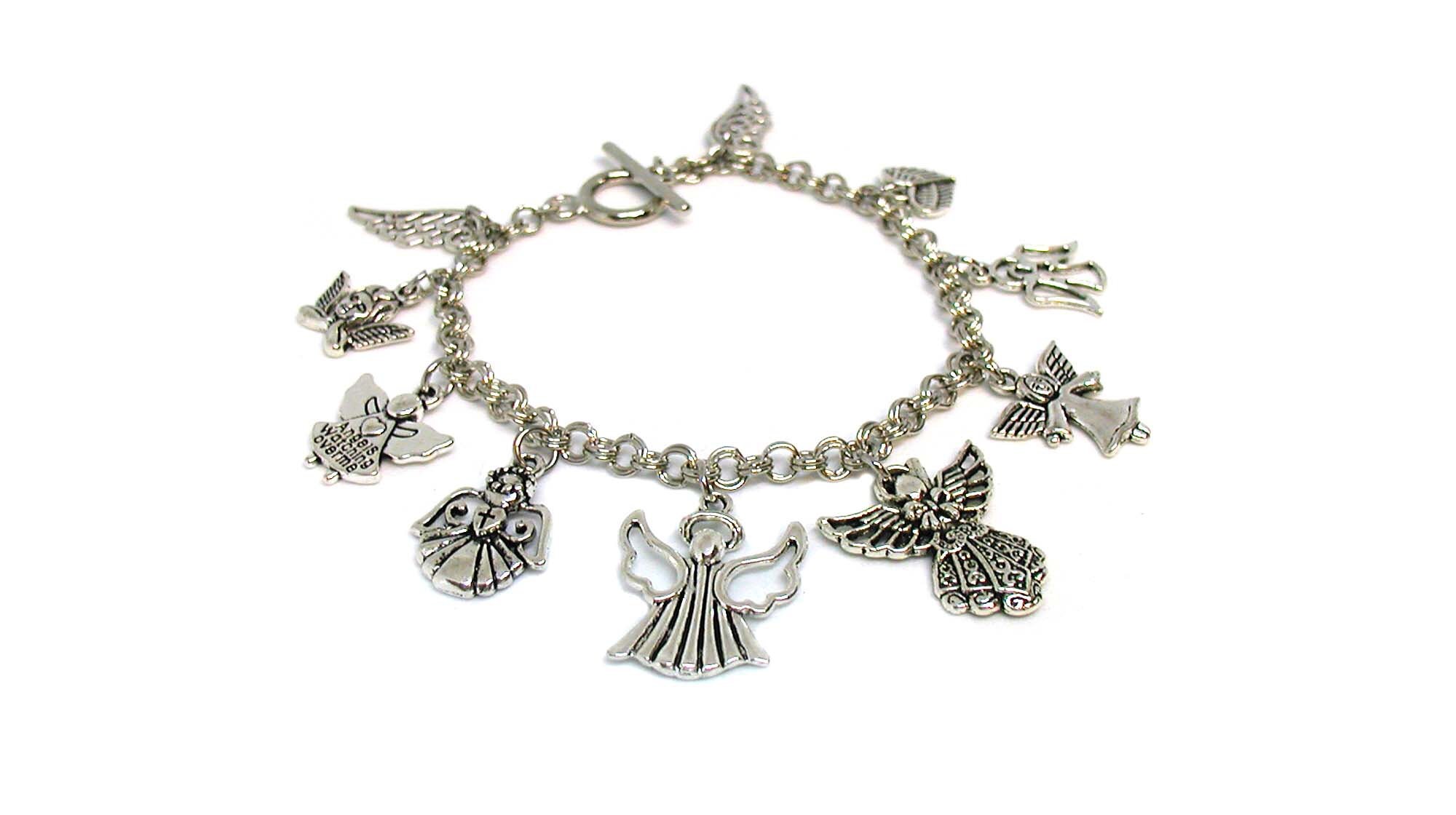 Angel Charm Bracelet Angel Bracelet Guardian Angel Bracelet | Etsy