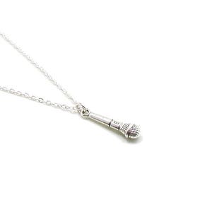 Microphone Necklace, Music Charm, Microphone Pendant, Music Necklace ...
