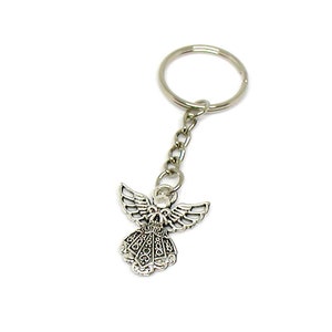 Angel Keychain, Angel Key Ring, Angel Charm, Silver Angel Keychain ...