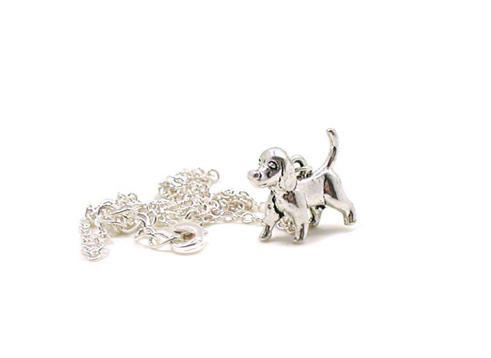 Silver Dog Necklace, Dog Charm Necklace, Dog Jewelry, Silver Dog ...