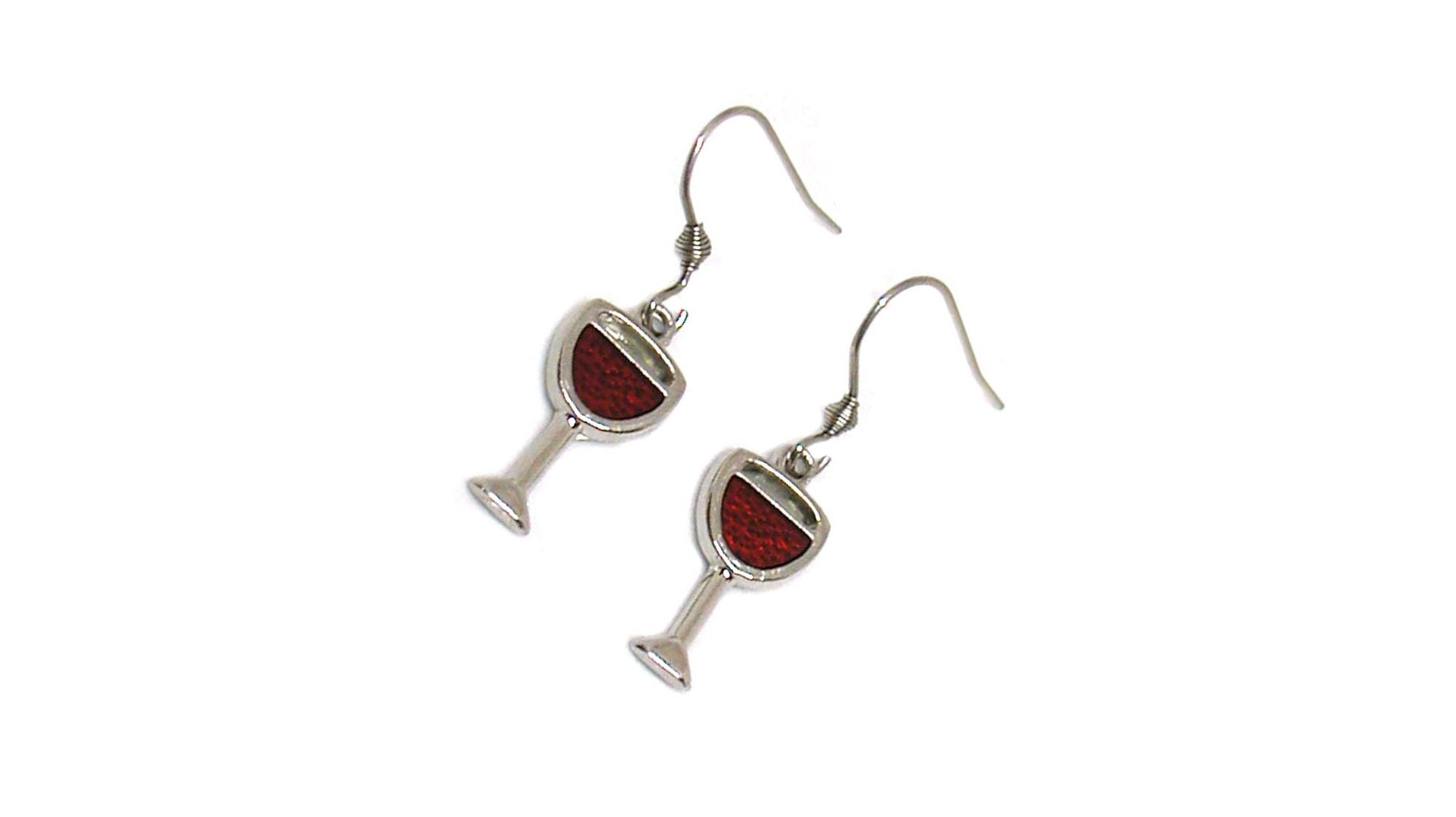 Red Wine Glass Earrings, Wine Glass Charm, Wine Jewelry, Wine Lovers ...