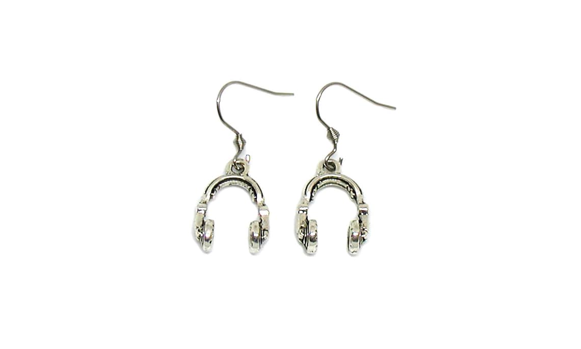 Headphone Earrings Headphones Charm Music Jewelry Music | Etsy