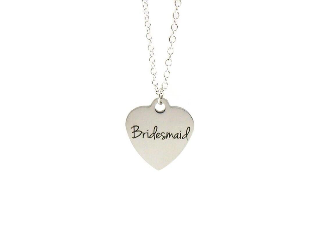 Bridesmaid Necklace, Bridesmaid Charm Necklace, Silver Bridesmaid ...