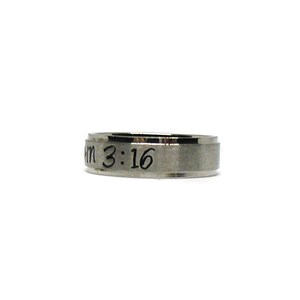 John 3:16 Ring, Scripture Ring, Stainless Ring, Stainless Steel Ring ...